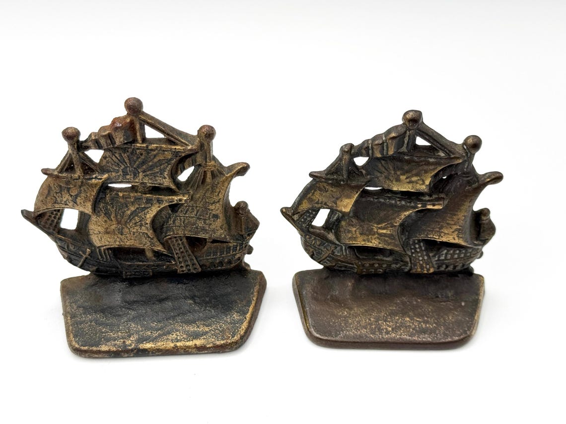 1920s Sailing Ship Bookends - Etsy