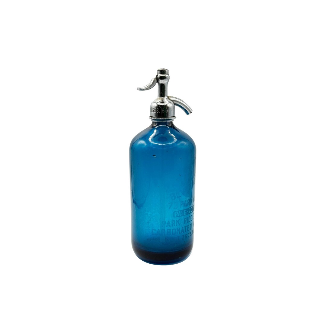 1930s Blue Glass Seltzer Bottle - Etsy