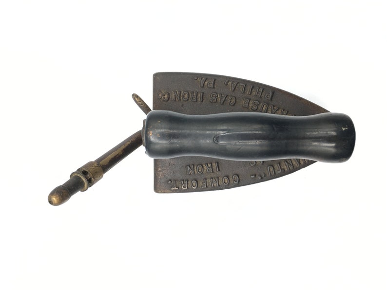 Antique Gas Iron and Trivet - Etsy
