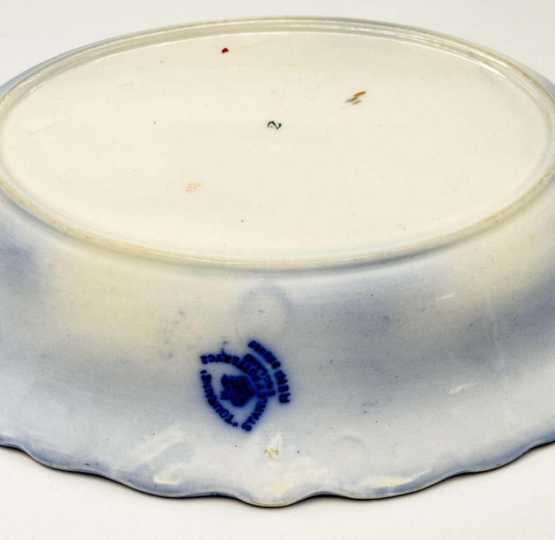 Antique Stanley Pottery Touraine Flow Blue Bowl - Etsy