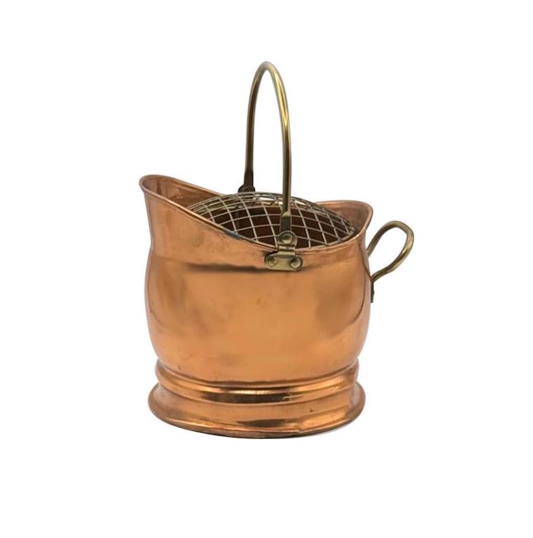 Vintage English Copper & Brass Coal Scuttle Flower Pot - Etsy