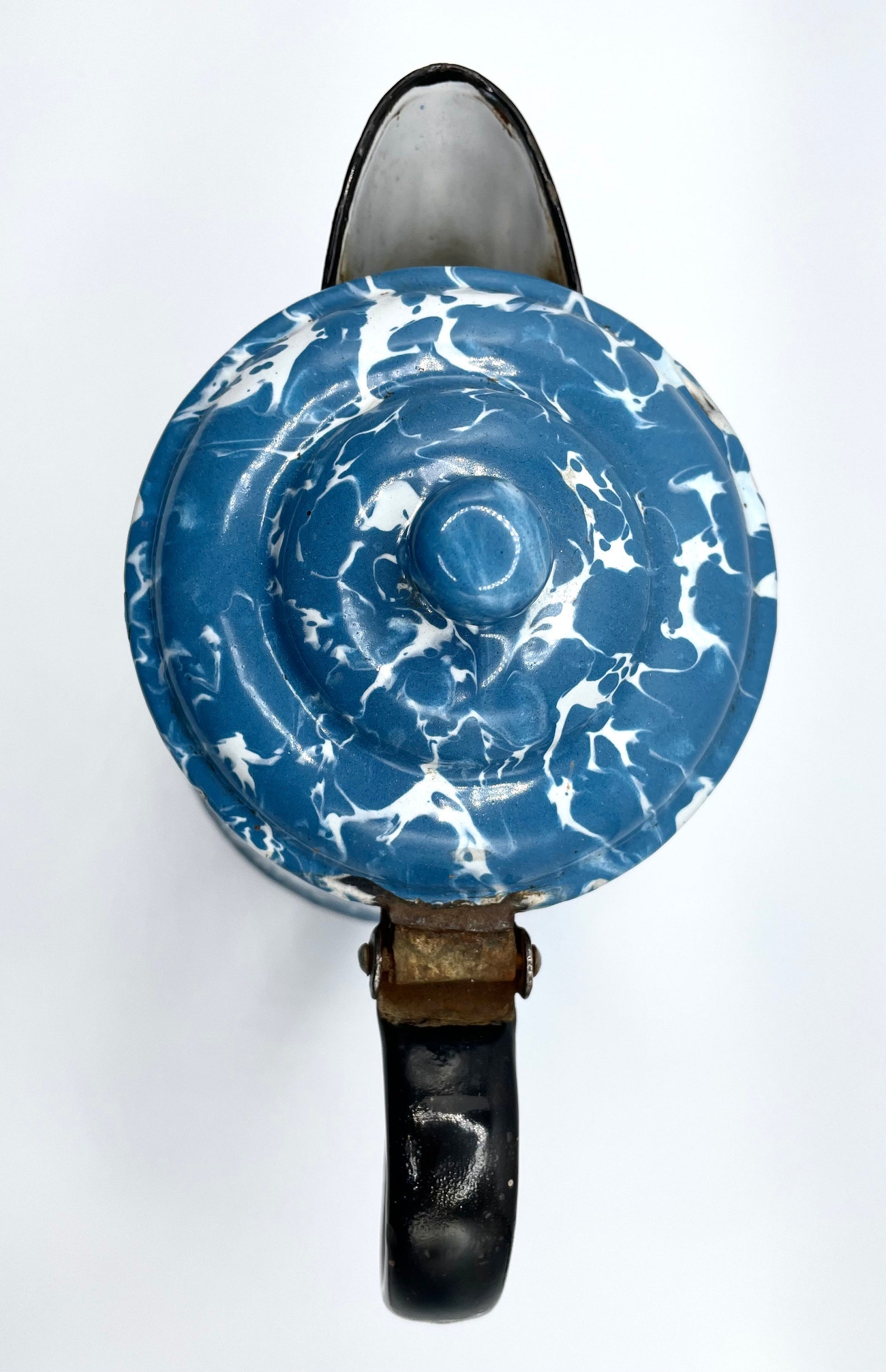 Antique Blue and White Swirl Agate Ware Coffee Pot - Etsy
