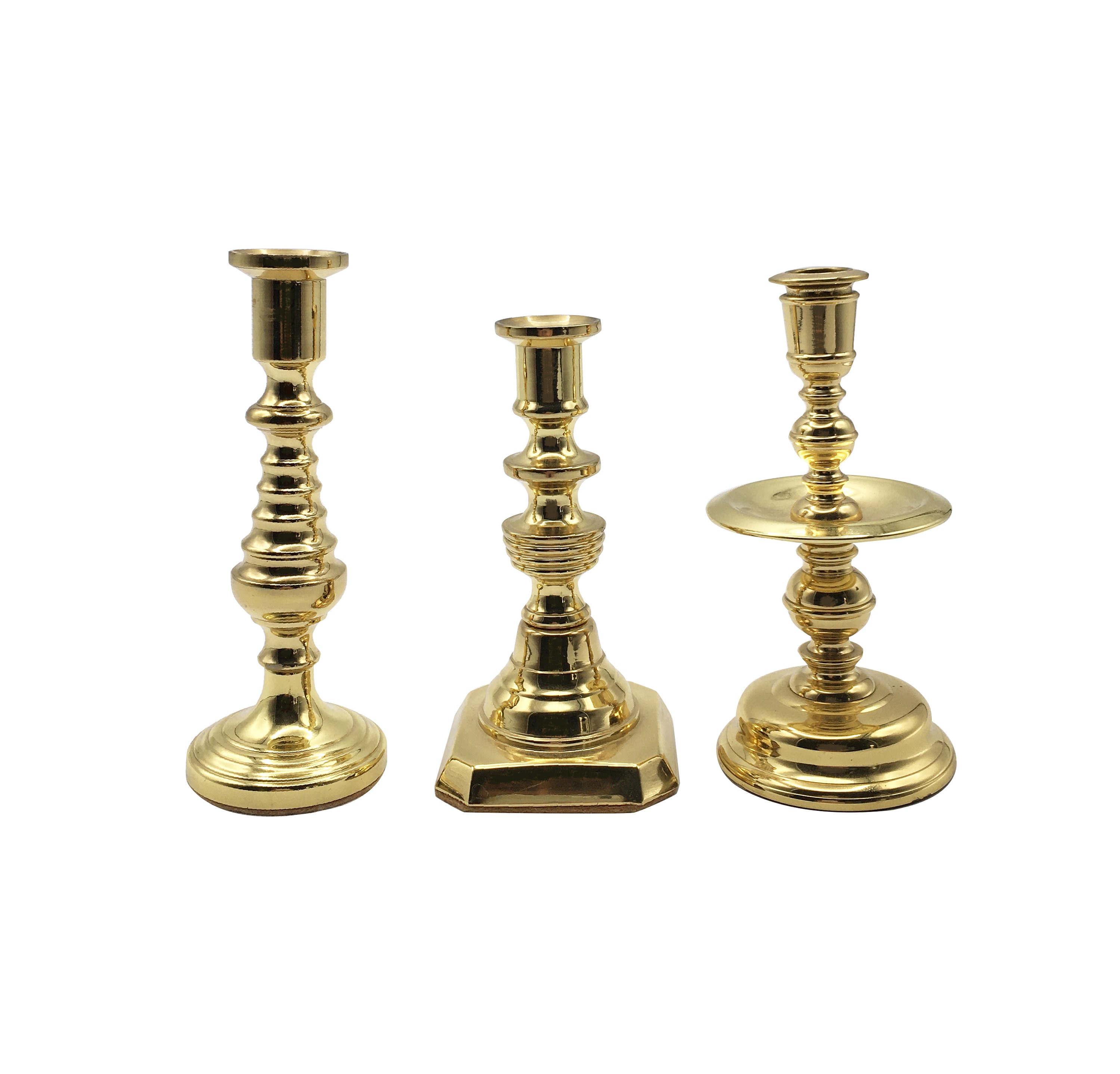Set of 3 Small Baldwin Brass Candlesticks - Etsy