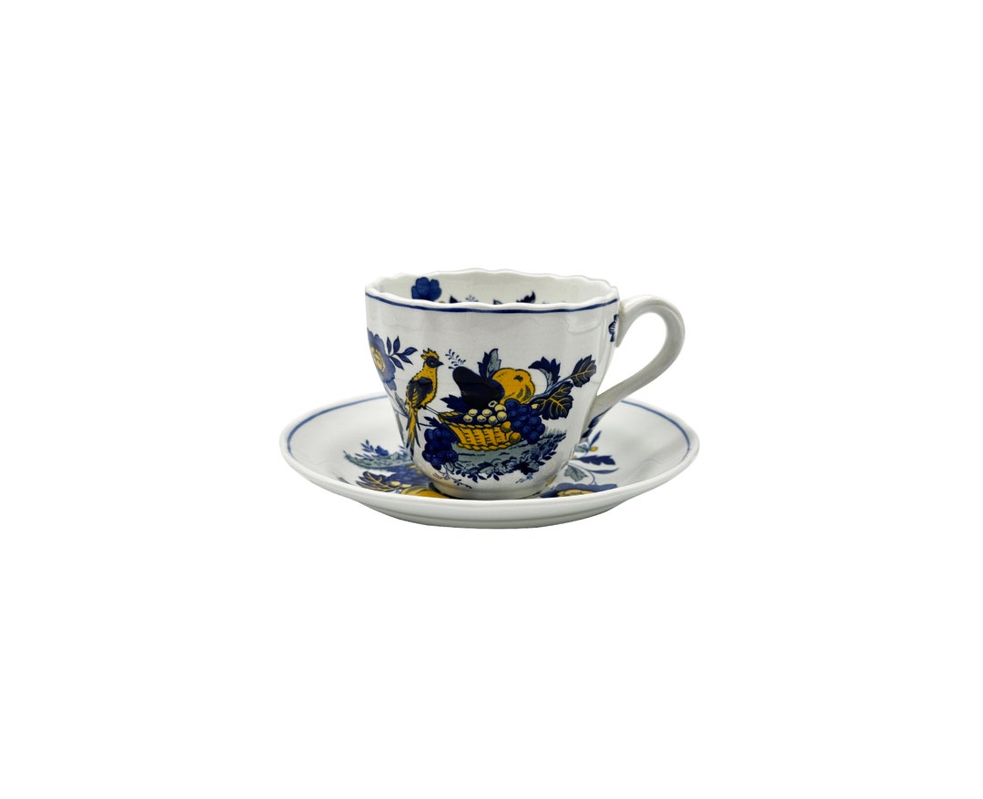 Spode Blue Bird Tea Cup and Saucer - Etsy