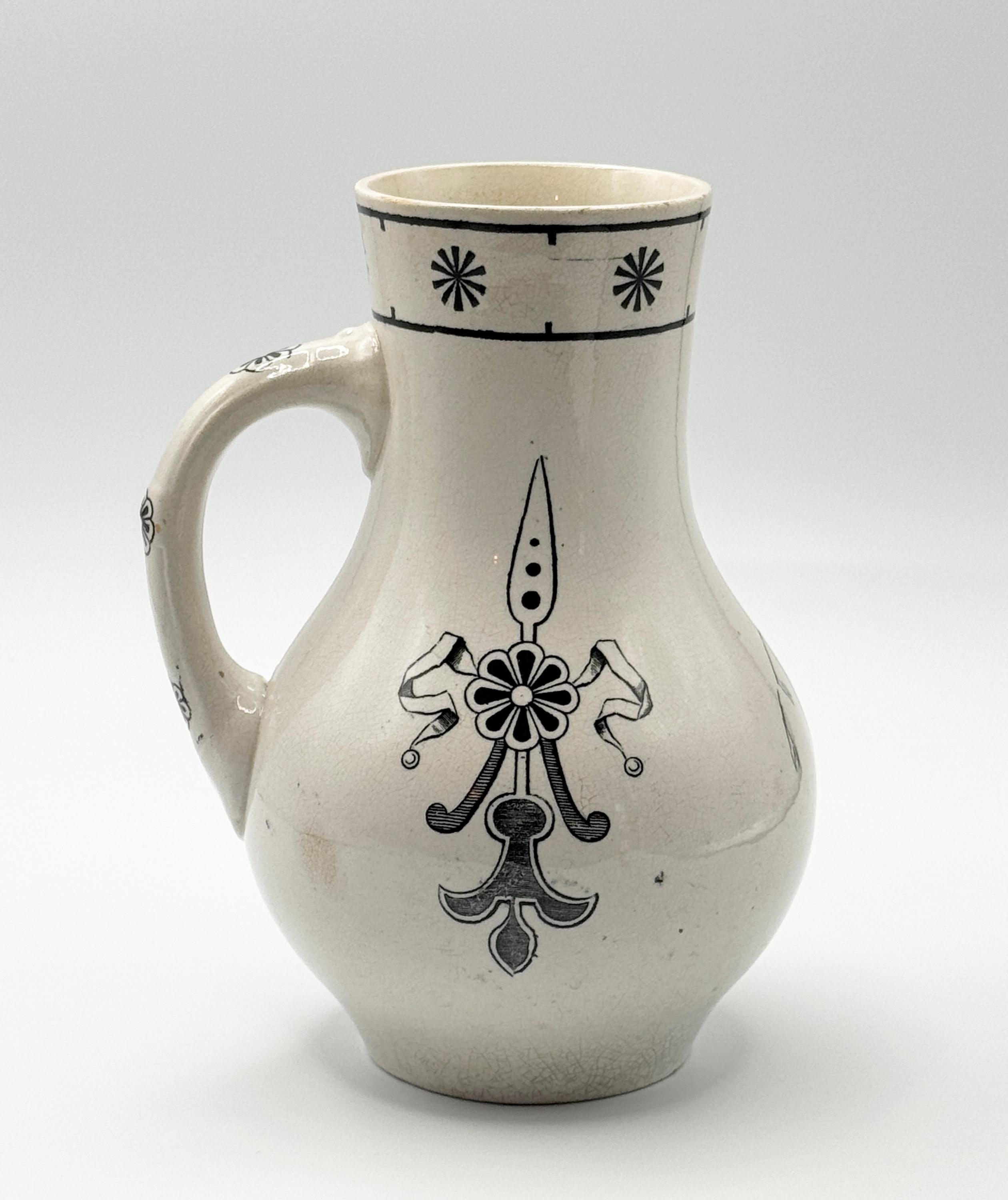 Antique Ironstone Water Pitcher - 19th Century Aesthetic Movement ...