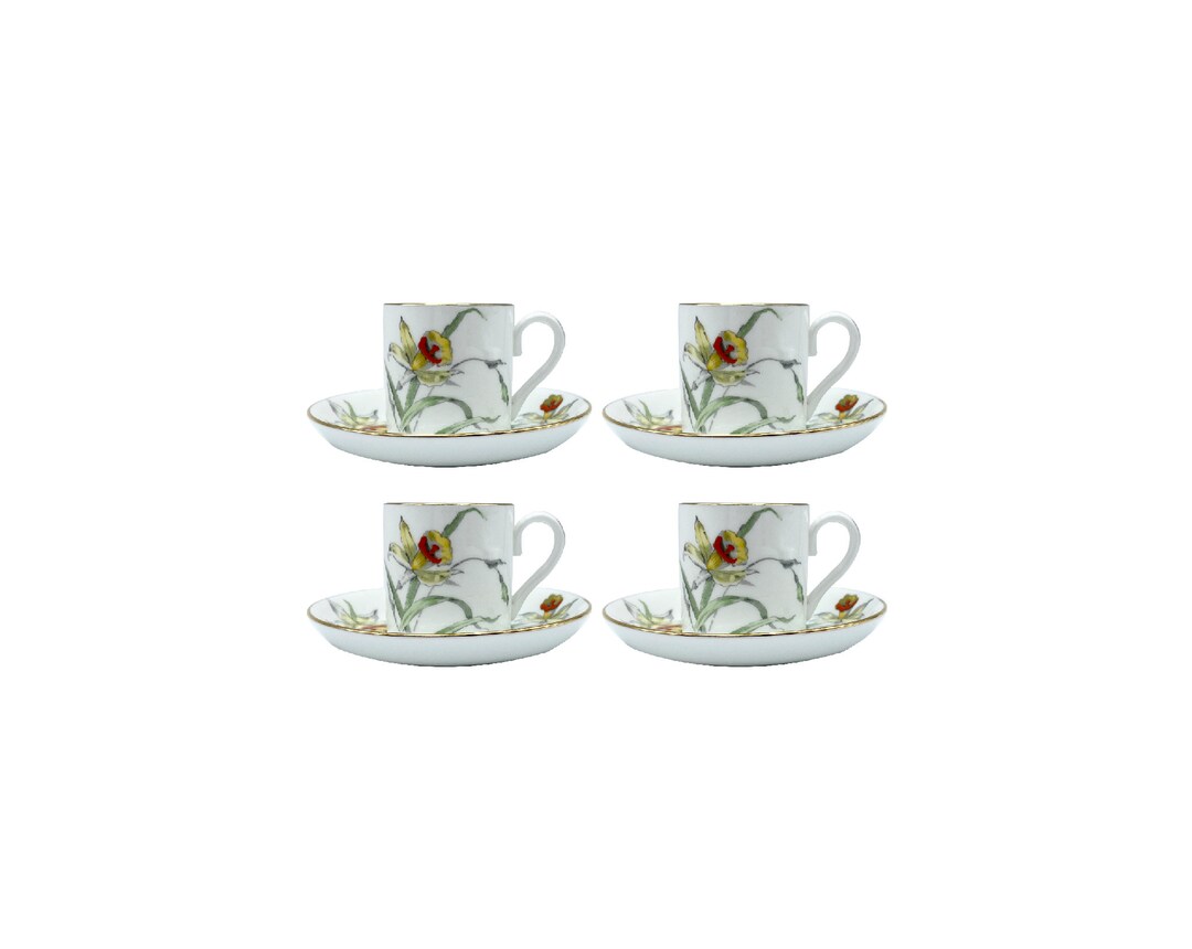 4 Crown Staffordshire Daffodil Demitasse Cups and Saucers - Etsy