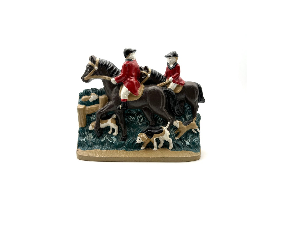 Cast Iron Fox Hunt Scene Door Stop - Etsy