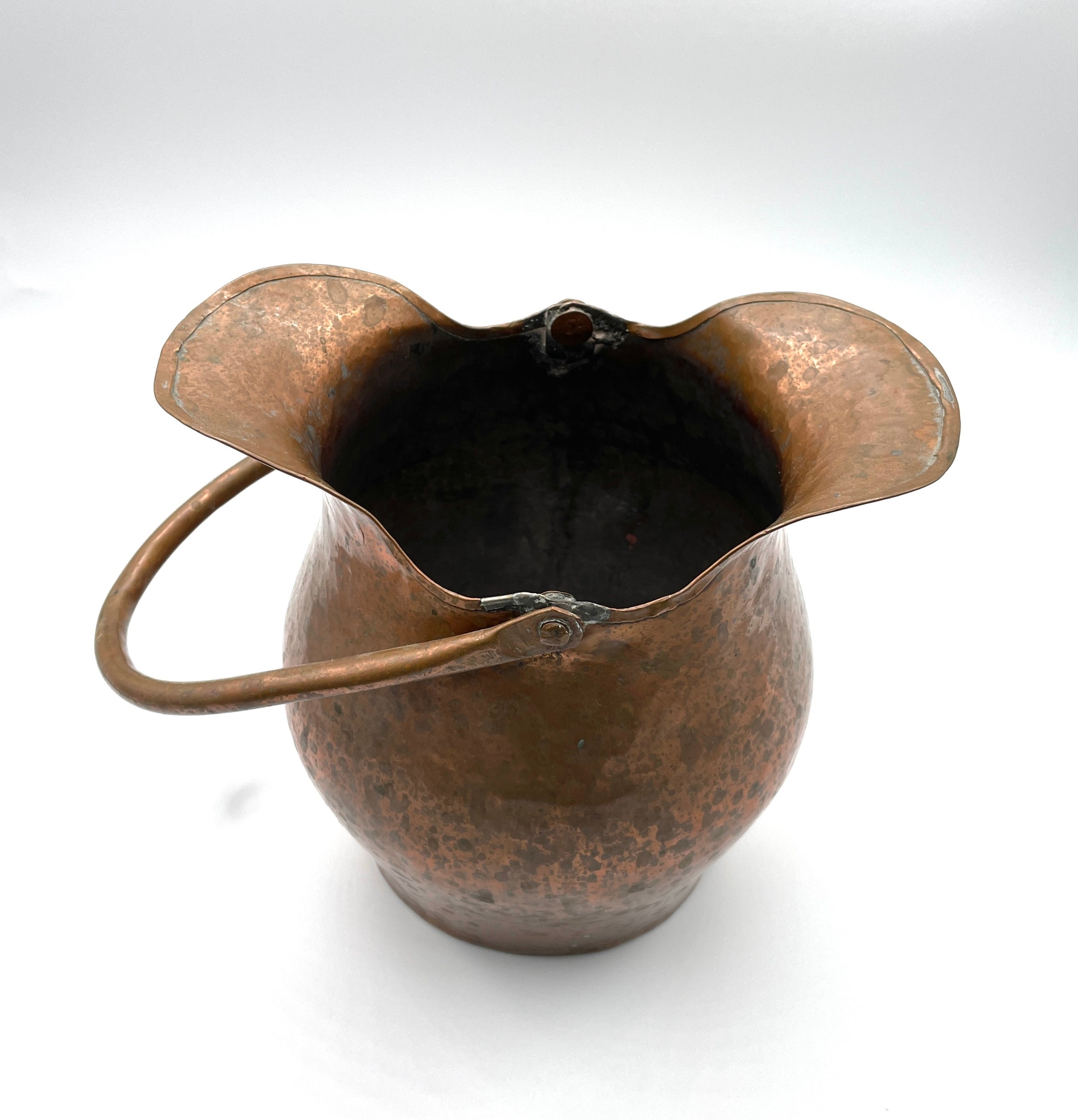 Antique Hammered Copper Double Spout Pitcher With a Handle - Etsy
