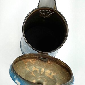 Antique Blue and White Swirl Agate Ware Coffee Pot - Etsy