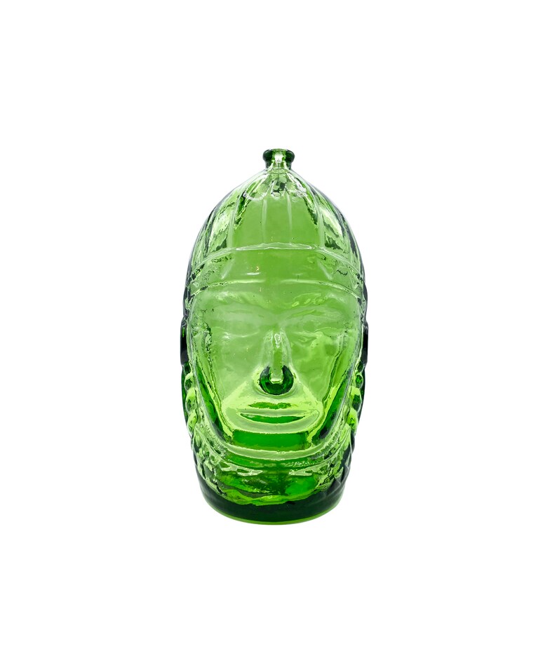 Green Glass Wheaton Native American Head Bank - Etsy