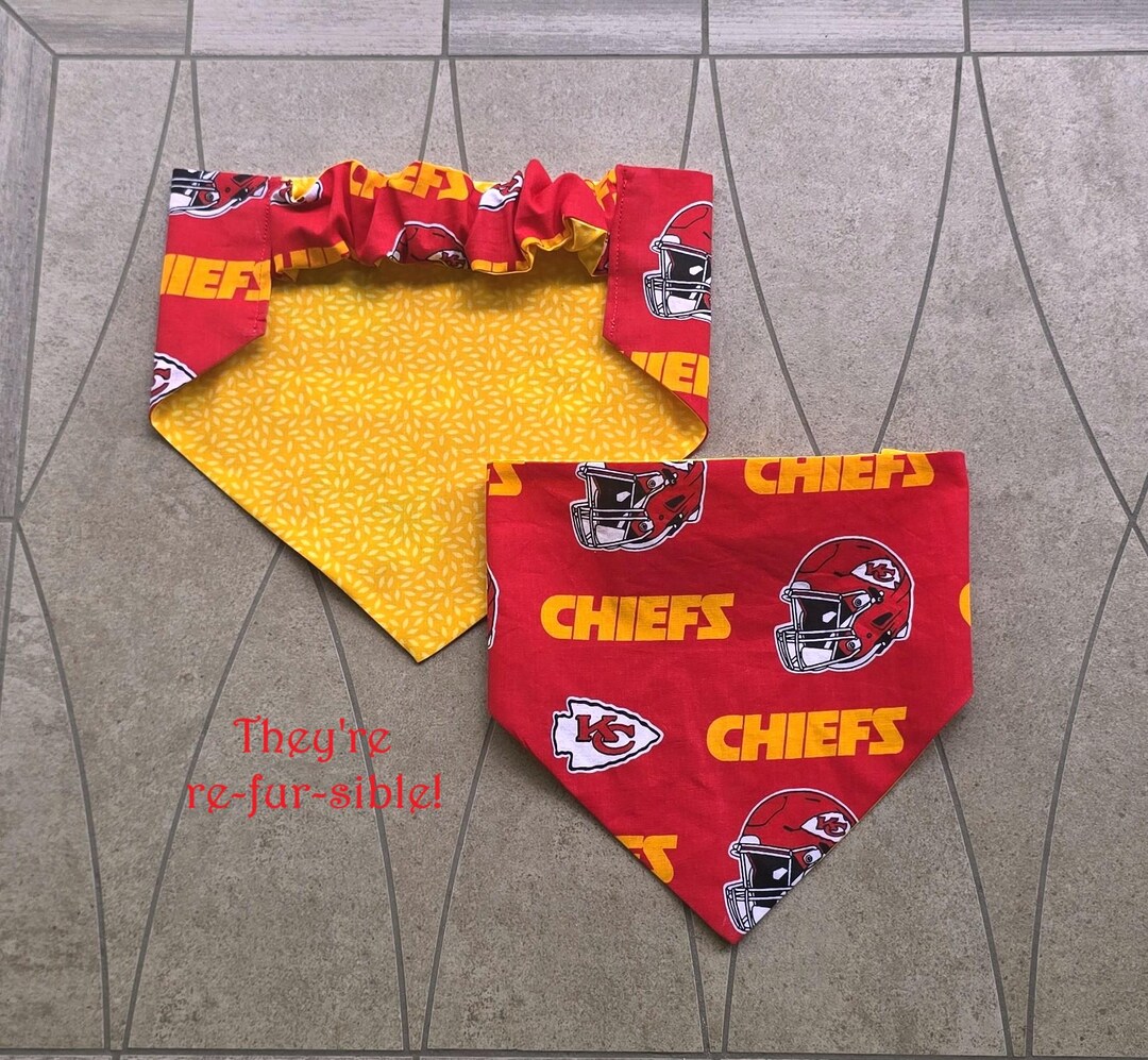 Chiefs Scrunchie Dog Cat Bandana – Reversible - Etsy