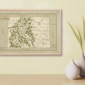 TOLKIEN COLORADO MAP, Fantasy Colorado Map, Colorado Map Hand Draw ...