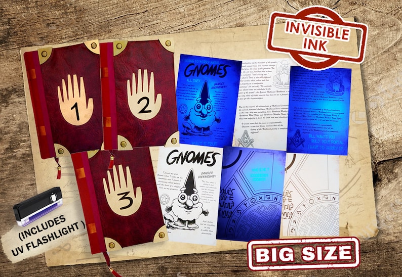 Gravity Falls Journal 1-2-3 replica unofficial 20x27 cm | Etsy