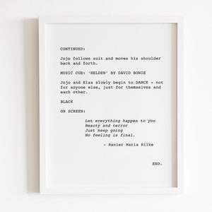 Jojo Rabbit Movie Screenplay Wall Art Film Wall Art Movie Script ...