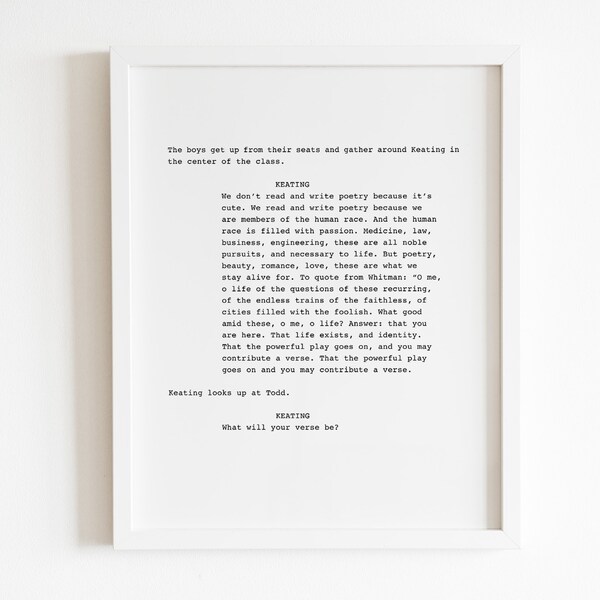 Dead Poets Society - Etsy
