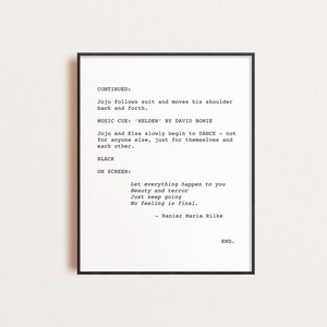 Jojo Rabbit Movie Screenplay Wall Art Film Wall Art Movie Script ...