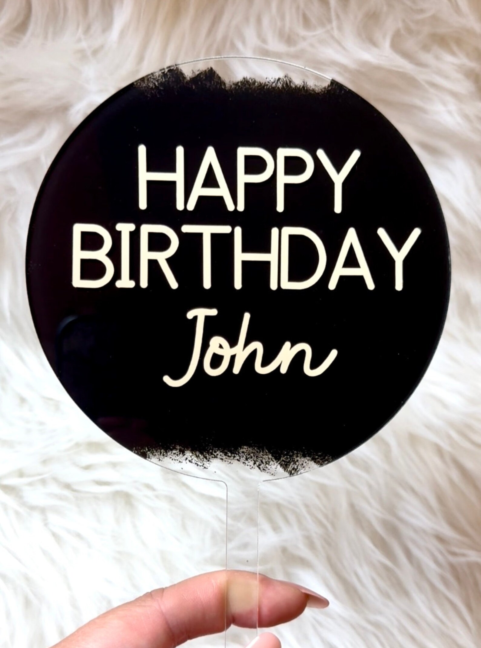 Personalized Acrylic Round Birthday Cake Topper | Custom Birthday ...