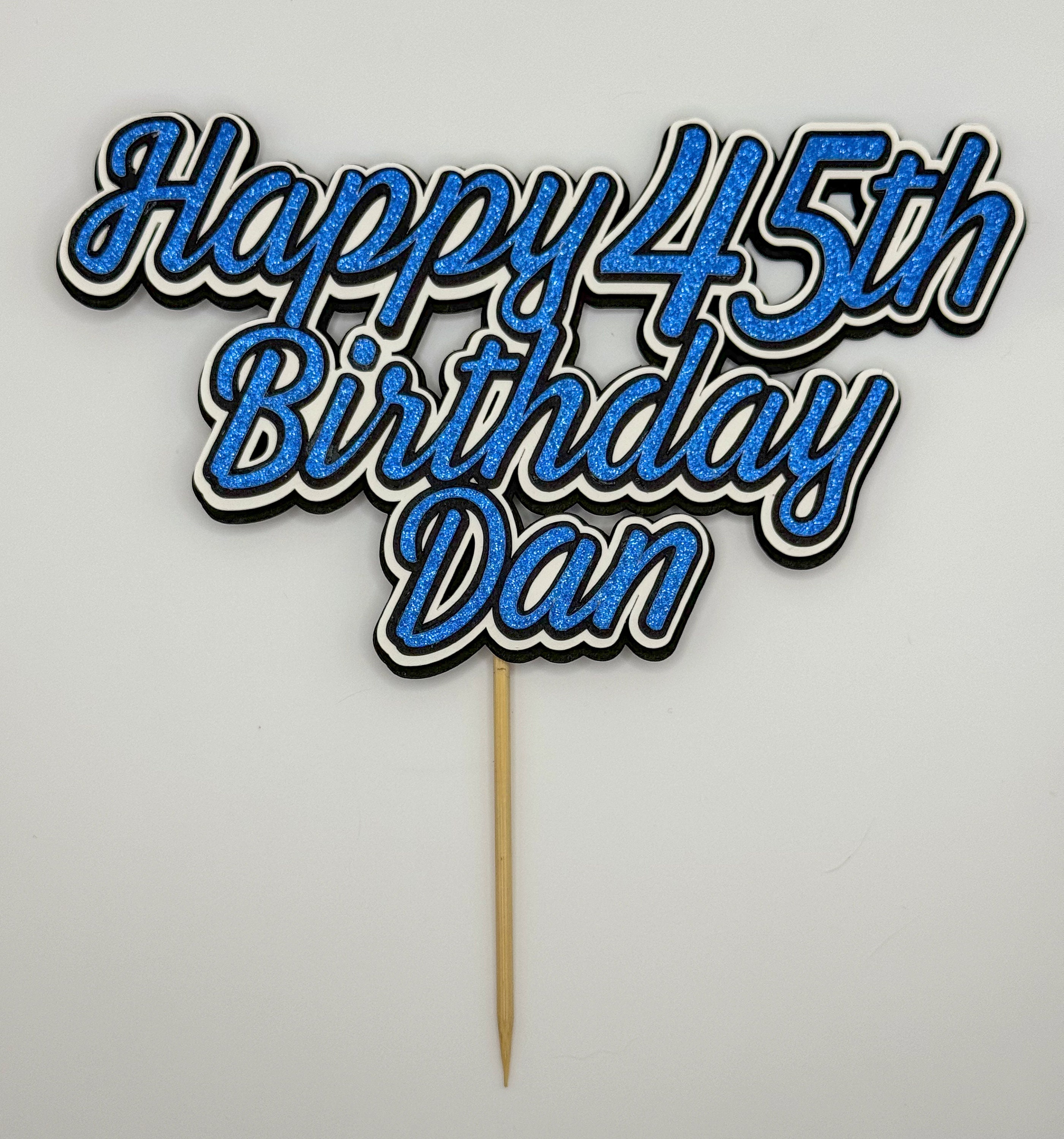 Personalized Happy Birthday Cake Topper | Custom Cake Decoration With ...