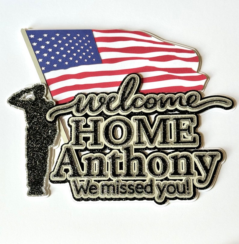 Welcome Home Cake Topper | Military Cake Decoration | Army | Marines ...