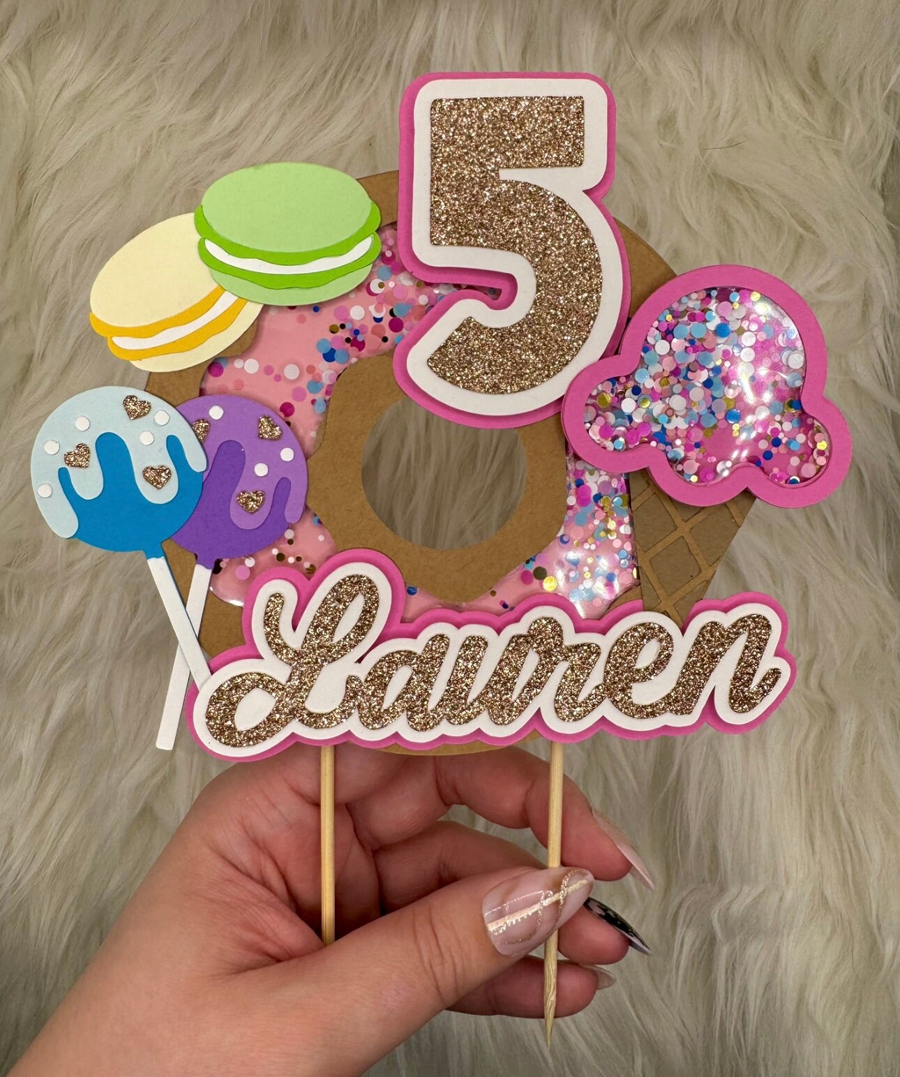 Personalized Donut Shaker Cake Topper | Custom Confetti Shaker Cake ...