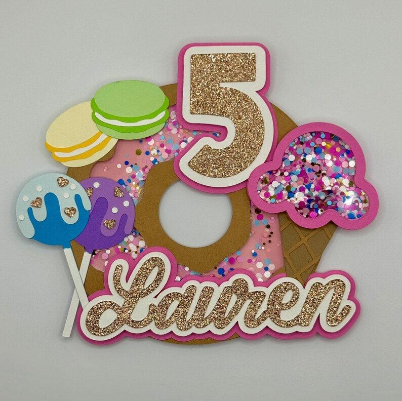 Personalized Donut Shaker Cake Topper | Custom Confetti Shaker Cake ...