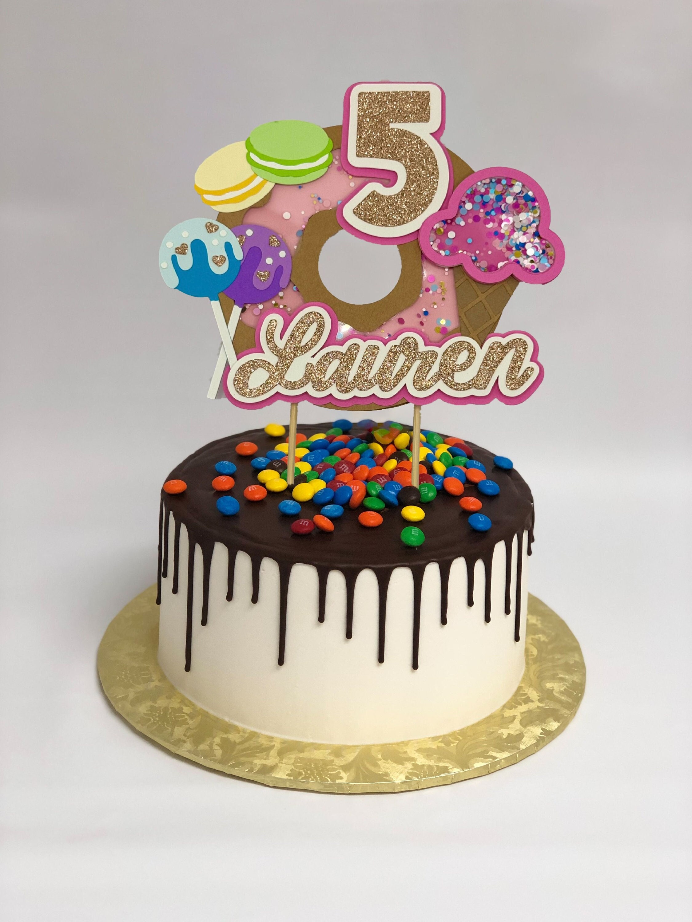 Personalized Donut Shaker Cake Topper | Custom Confetti Shaker Cake ...