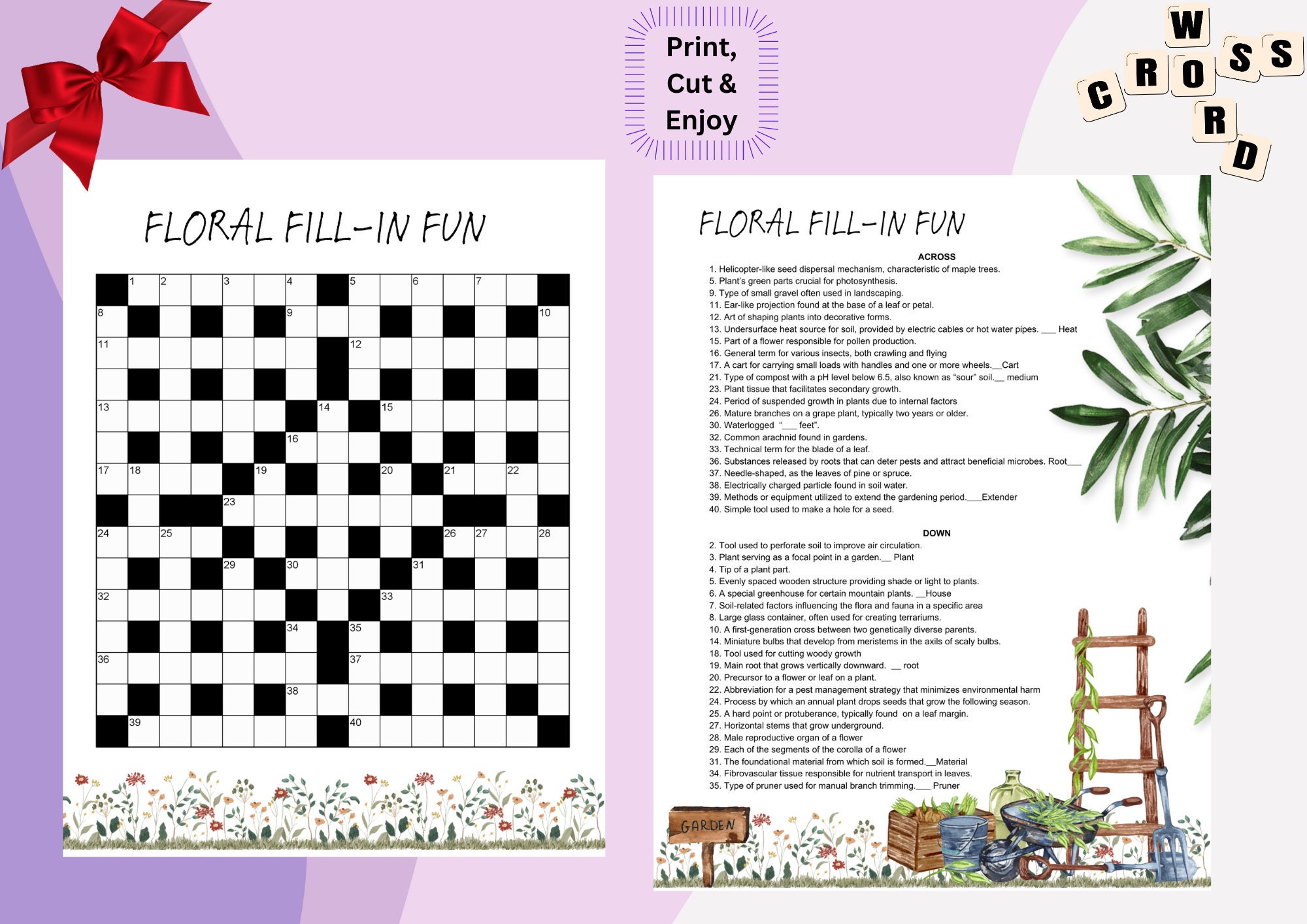 Printable CUSTOM CROSSWORD Puzzle, Mother's Day Card, Birthday Card ...