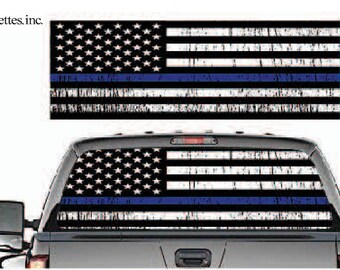 Blue Line Rear Window Decal | Etsy