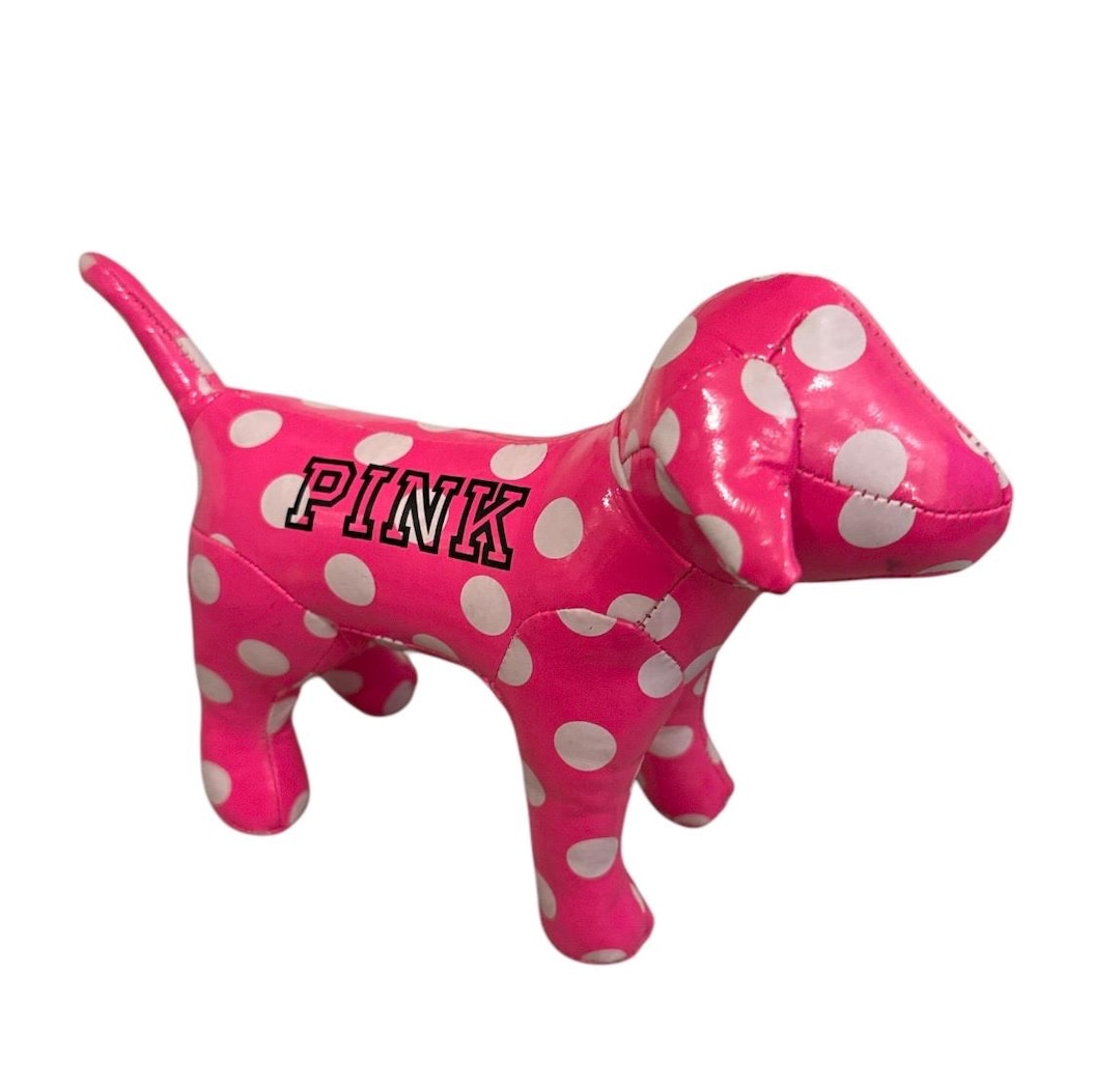 Victoria Secret Pink Dog Plush Vinyl Shiny Puppy Animal RARE 14" New ...