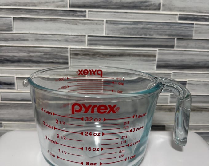 Vintage Pyrex Clear Glass Measuring Cup 532D-20 | 4-cup Capacity | Made ...