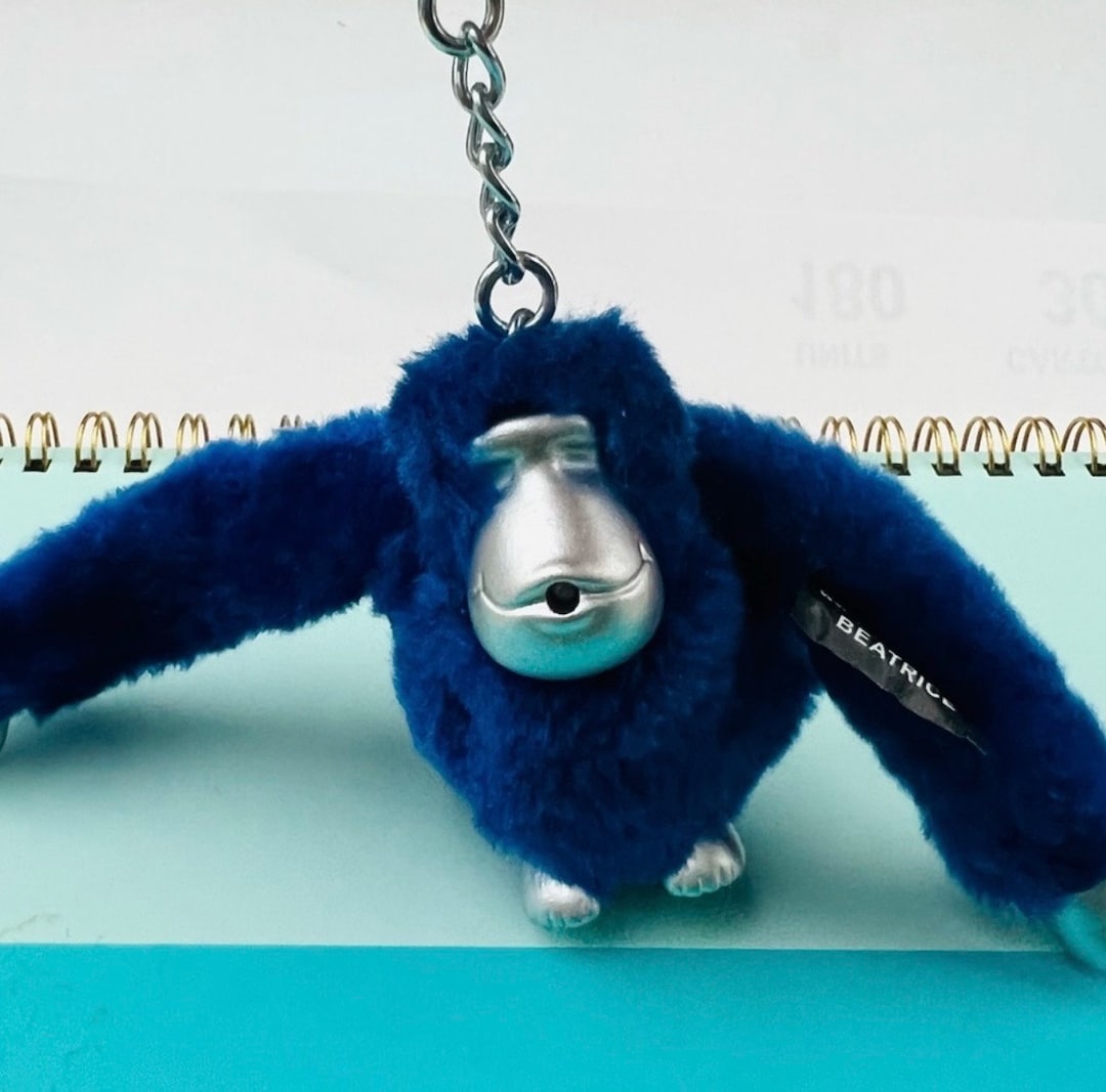 Kipling Keychain Charm Blue Monkey - Etsy