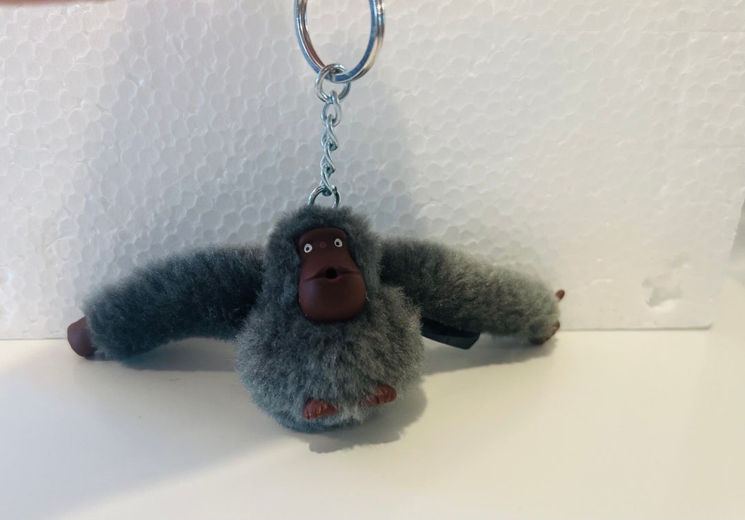 Kipling Medium Gorilla Monkey Keychain Gray Color - Etsy