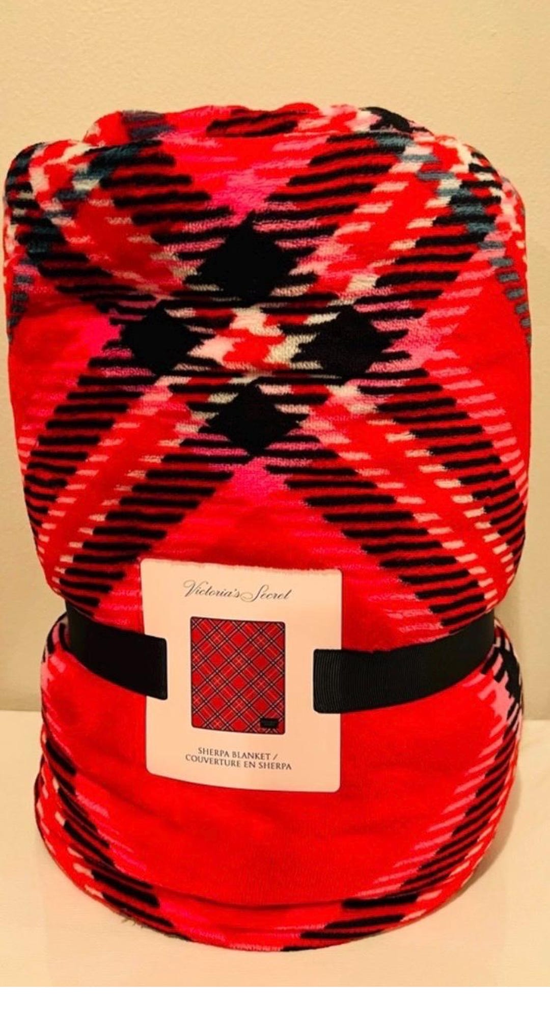 Victoria's Secret Plaid Sherpa Blanket 50" X 60" New New With Tag ...