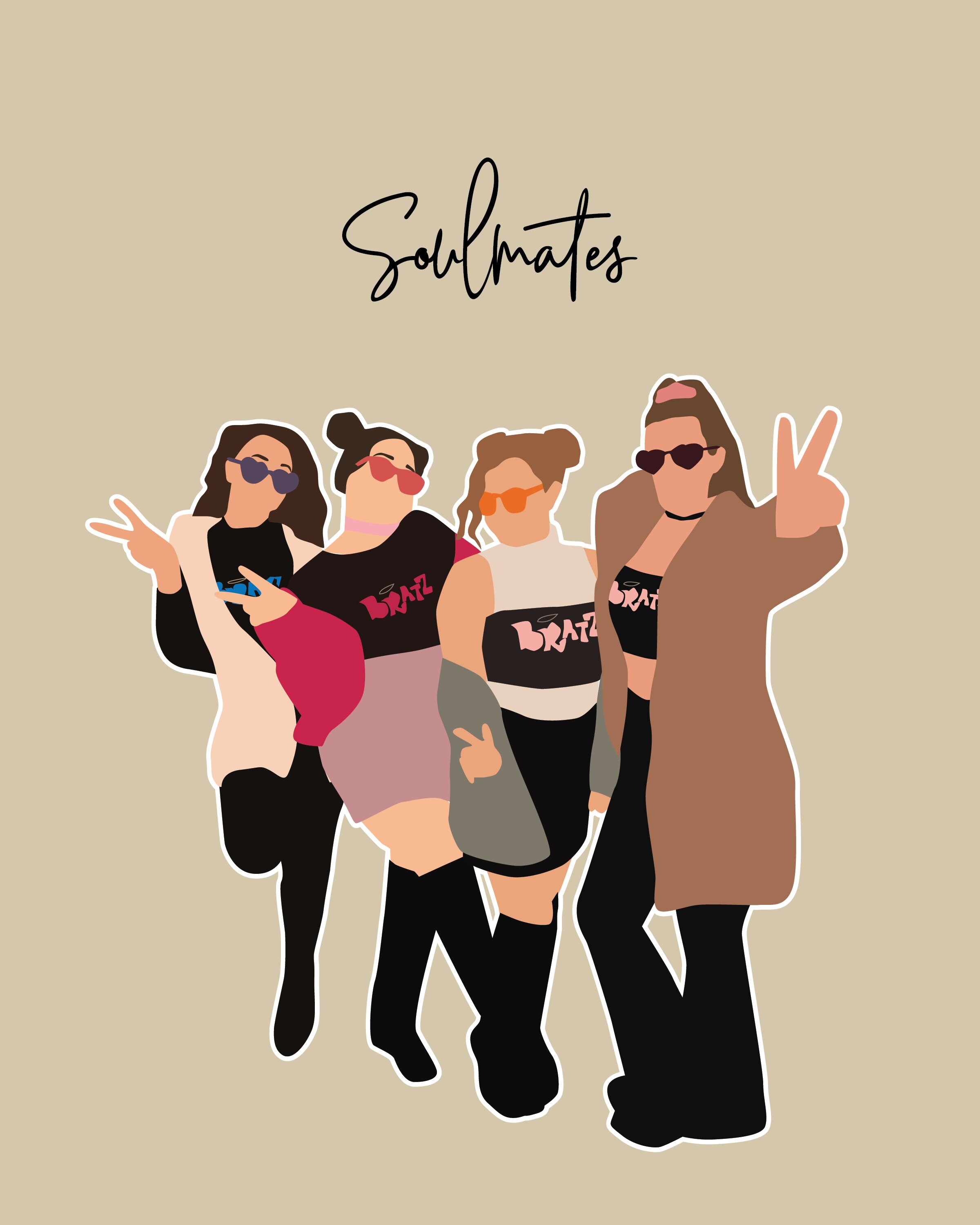 Custom Digital Portrait Illustration Custom Wording Colour | Etsy