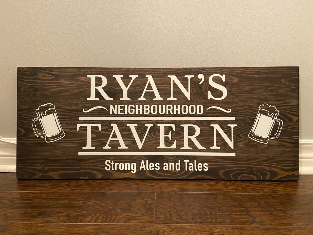 Tavern Sign, Bar Sign, Bar Decor, Drinks, Beer, Basement Decor, Family ...