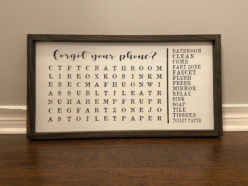 Bathroom Decor Washroom Decor wordsearch Wall Art Wordsearch Bathroom ...