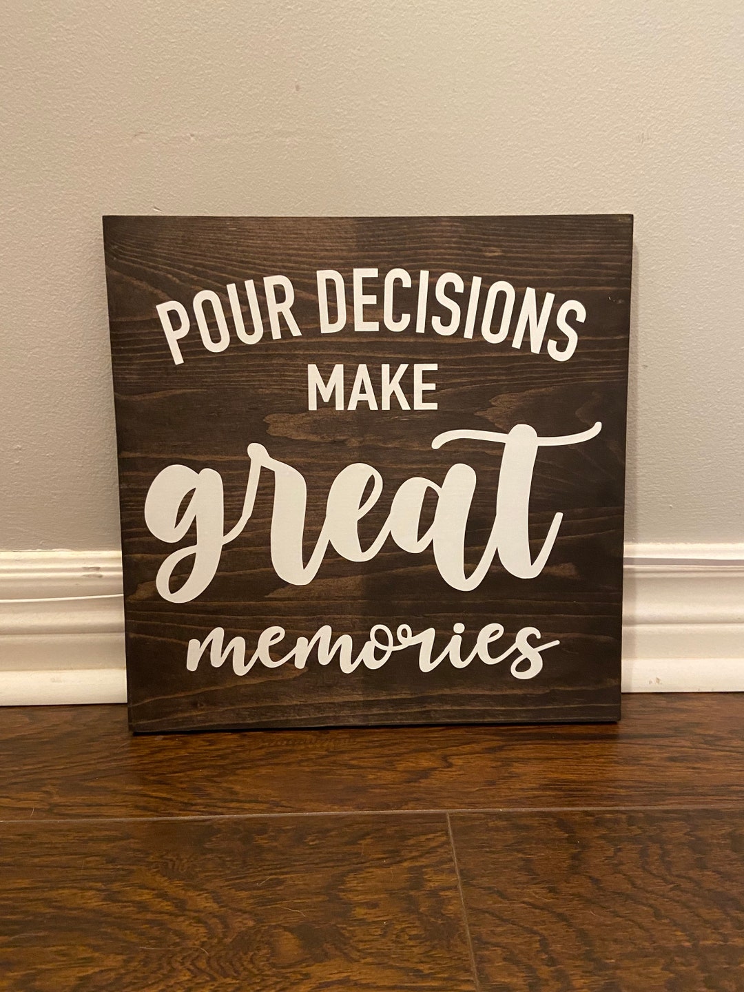 Bar Sign, Pour Decisions, Bar Decor, Basement, Beer, Wine, Home Decor ...