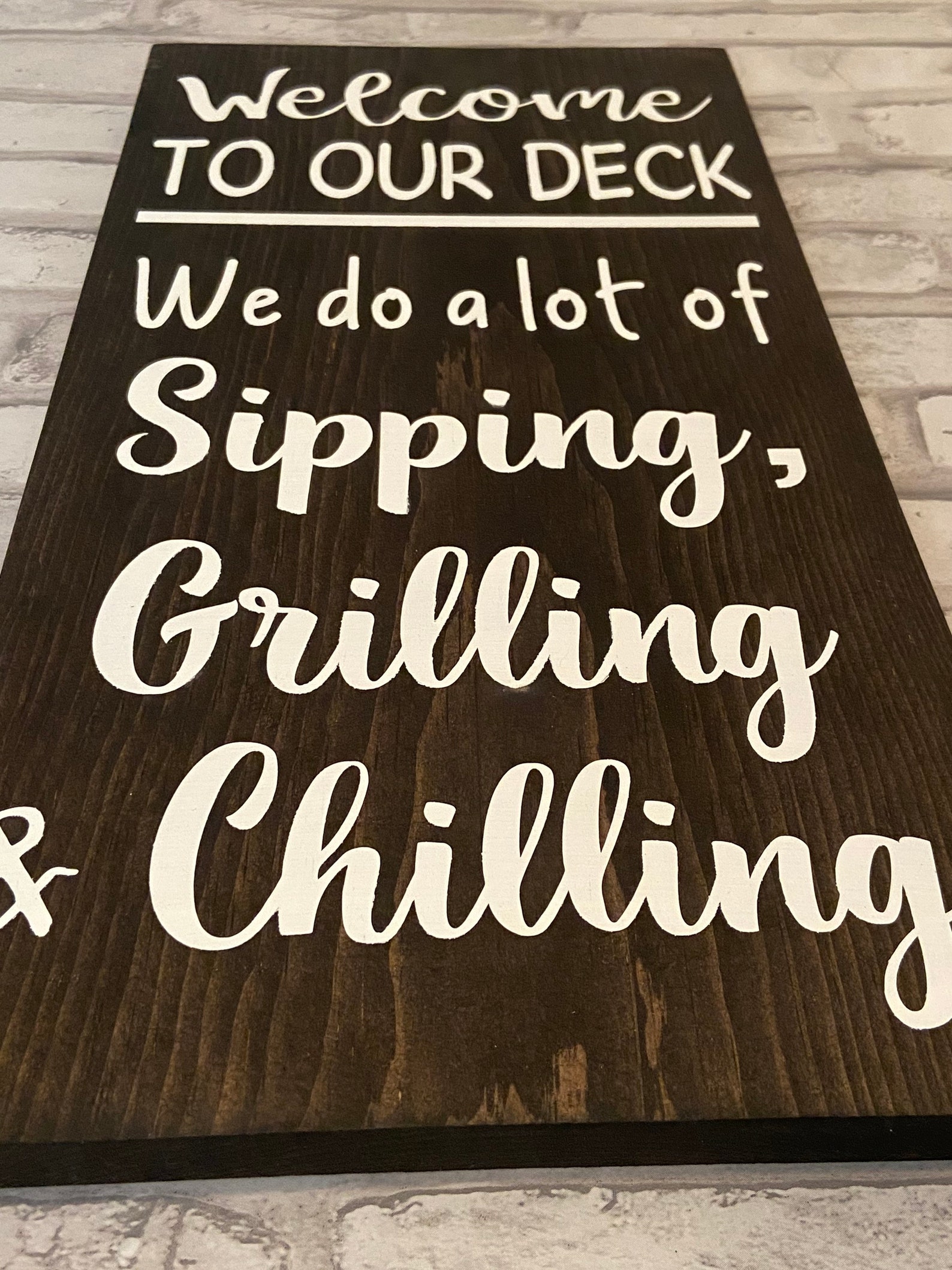 Welcome to Our Deck Sign, BBQ Sign, Bar Sign, Patio Sign, Bar Decor ...