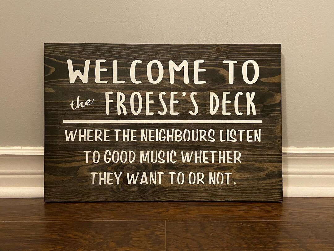 Welcome to Our Deck Sign, Custom Deck, Bar Sign, Patio Sign, Bar Decor ...