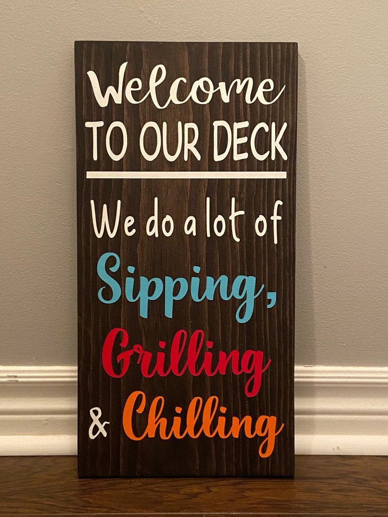 Welcome to Our Deck Sign BBQ Sign Bar Sign Patio Sign Bar - Etsy Australia