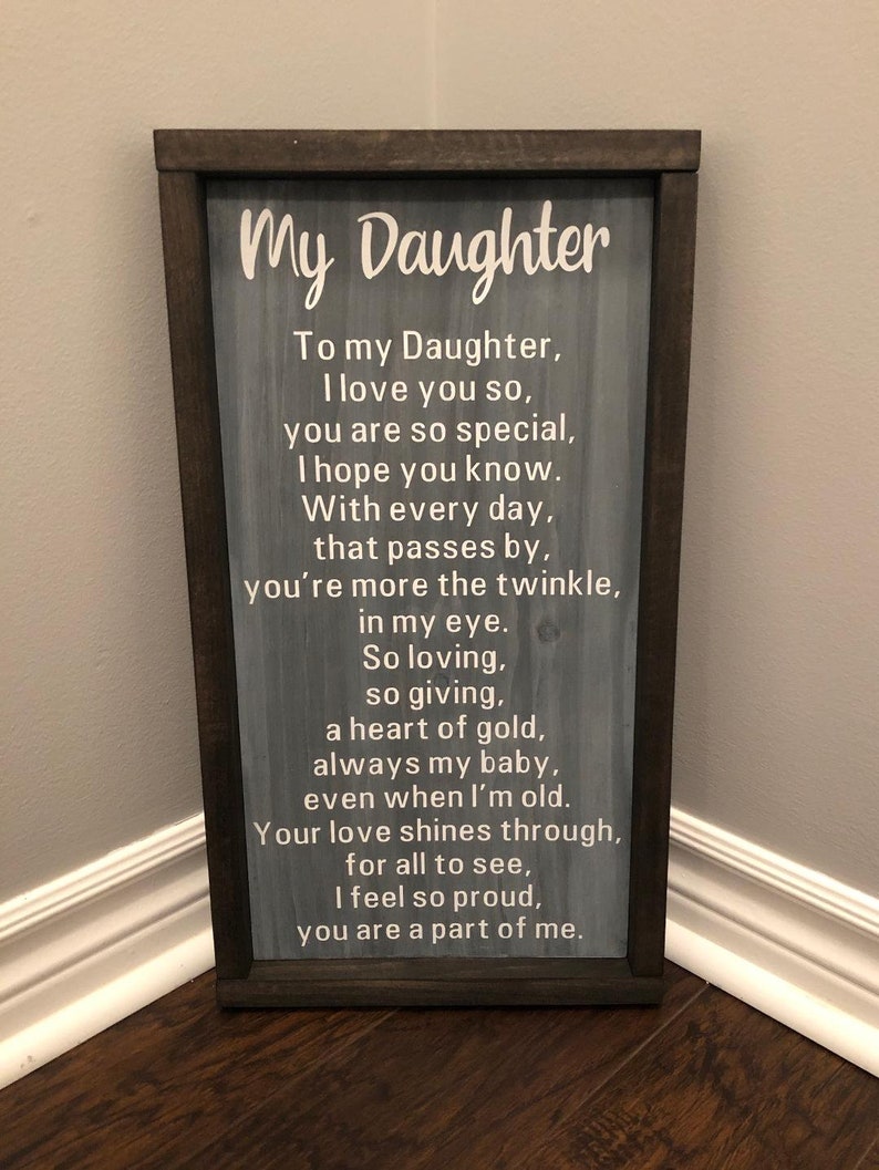 My Daughter Sign, Love Sign, Daughter Sign, Rustic Wood Decor, Custom ...