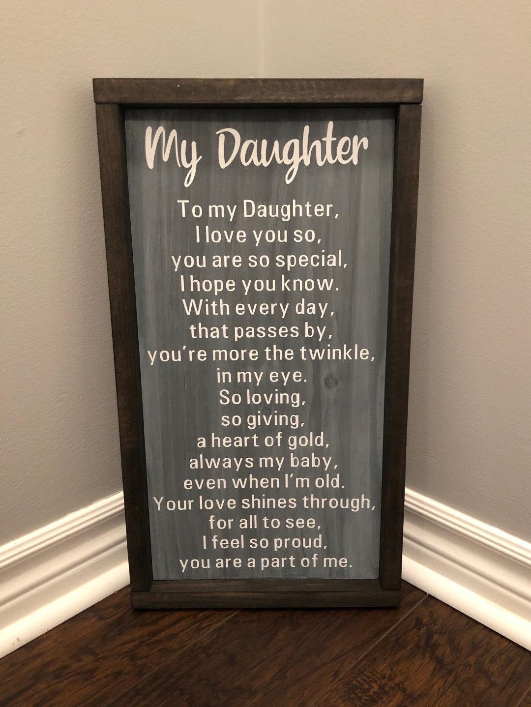 My Daughter Sign, Love Sign, Daughter Sign, Rustic Wood Decor, Custom ...