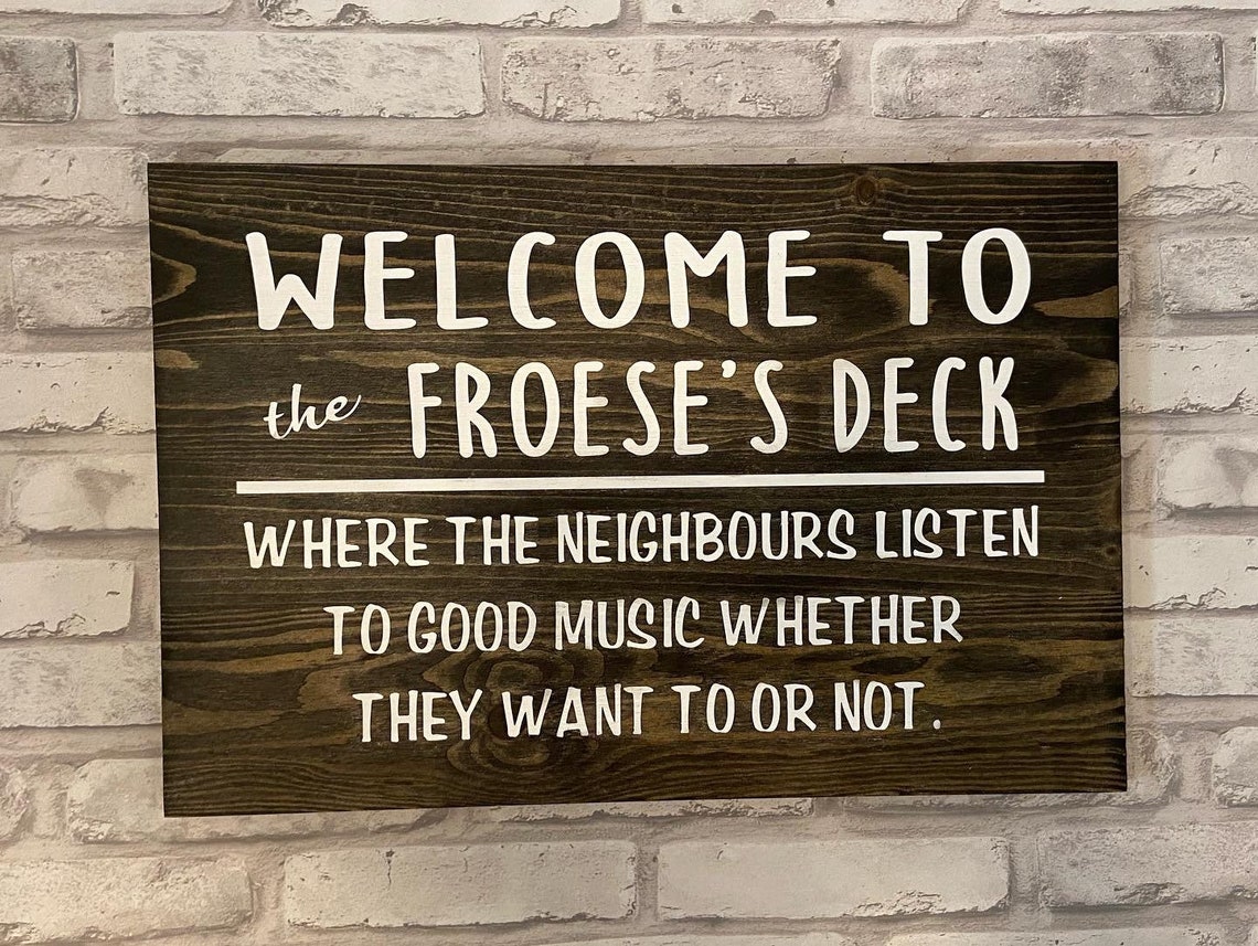 Welcome to Our Deck Sign, Custom Deck, Bar Sign, Patio Sign, Bar Decor ...