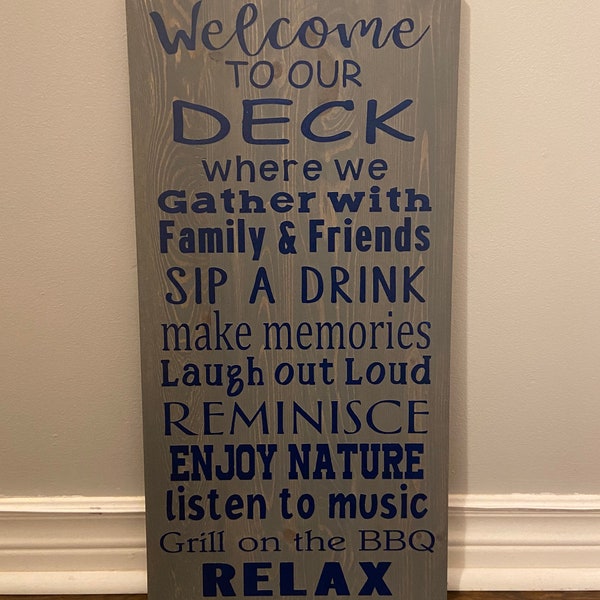 Welcome to the Deck Sign - Etsy