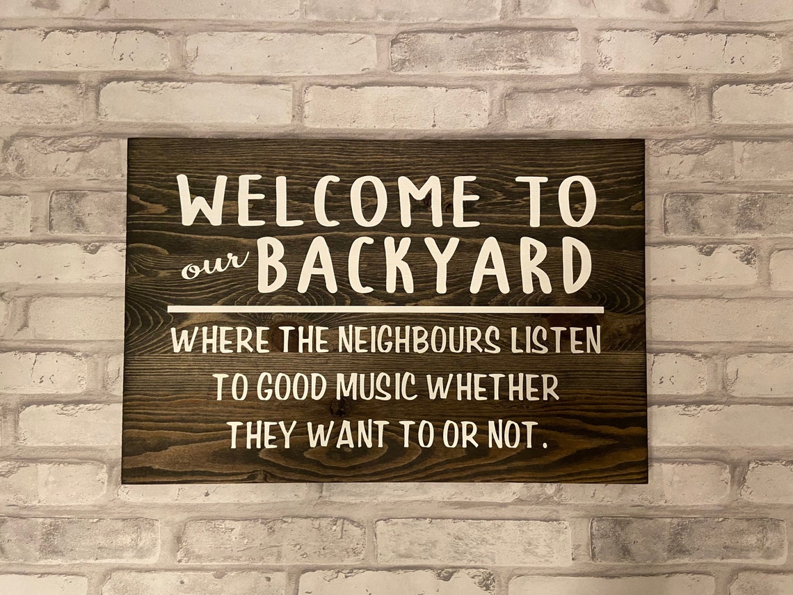 Welcome to Our Backyard Sign, Custom Deck, Bar Sign, Patio Sign, Bar ...