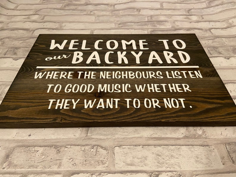 Welcome to Our Backyard Sign, Custom Deck, Bar Sign, Patio Sign, Bar ...