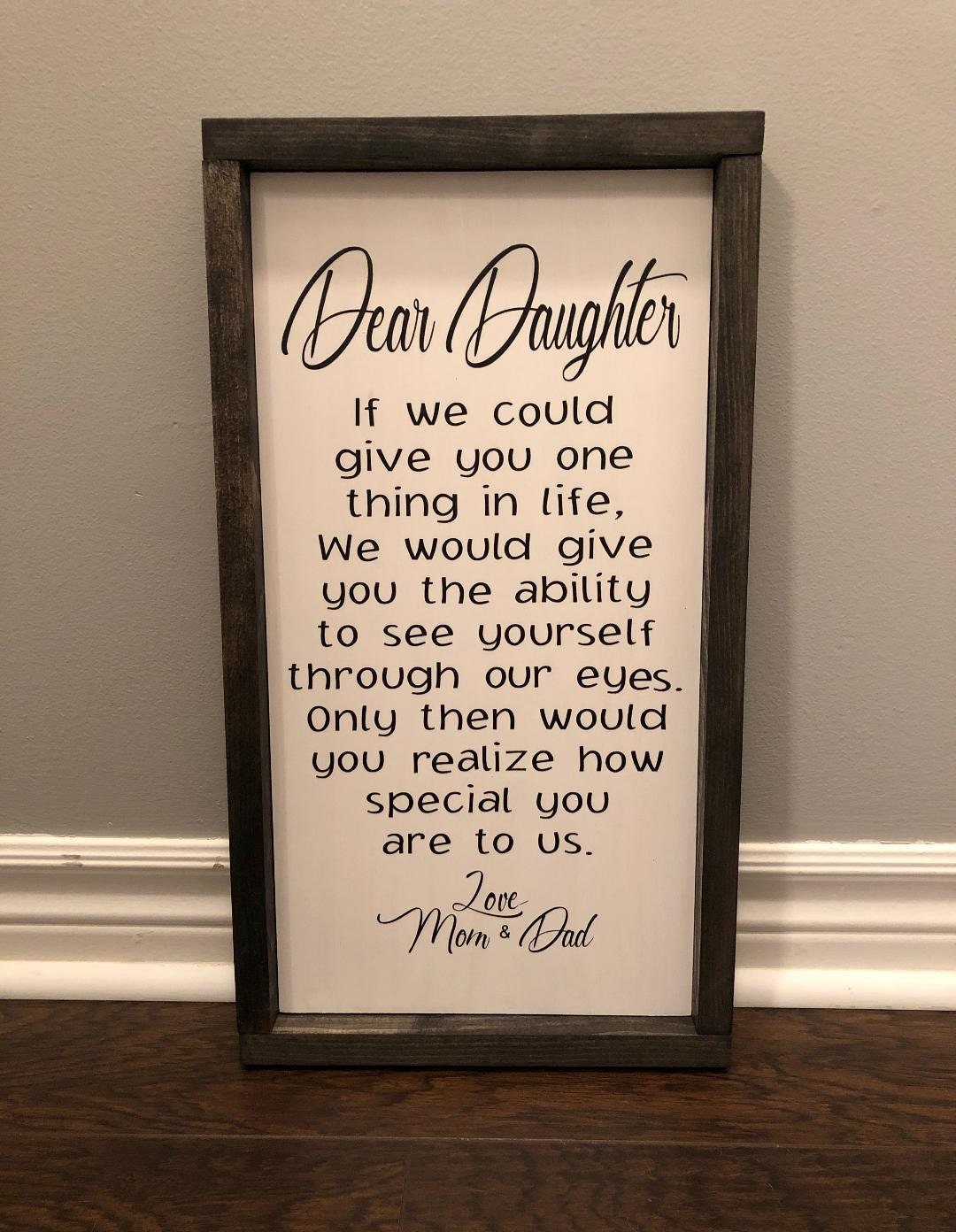 Dear Daughter Sign Farmhouse Decor Inspirational Sign - Etsy