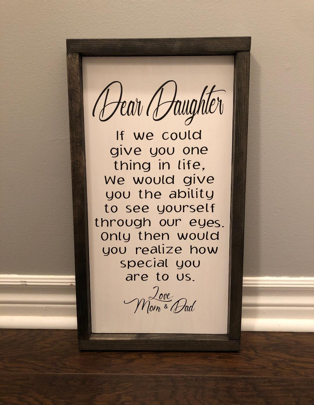 Dear daughter sign farmhouse decor inspirational sign | Etsy