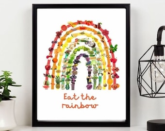 Eat the Rainbow Printable Kids Healthy Eating Poster Eat by - Etsy