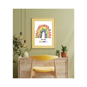 Fruits Poster: Eat the Rainbow, Printable Fruit Art, Vegetable Art ...